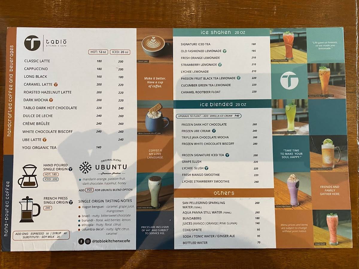 Menu at Tablo Kitchen x Cafe - Aguirre Ave, Parañaque