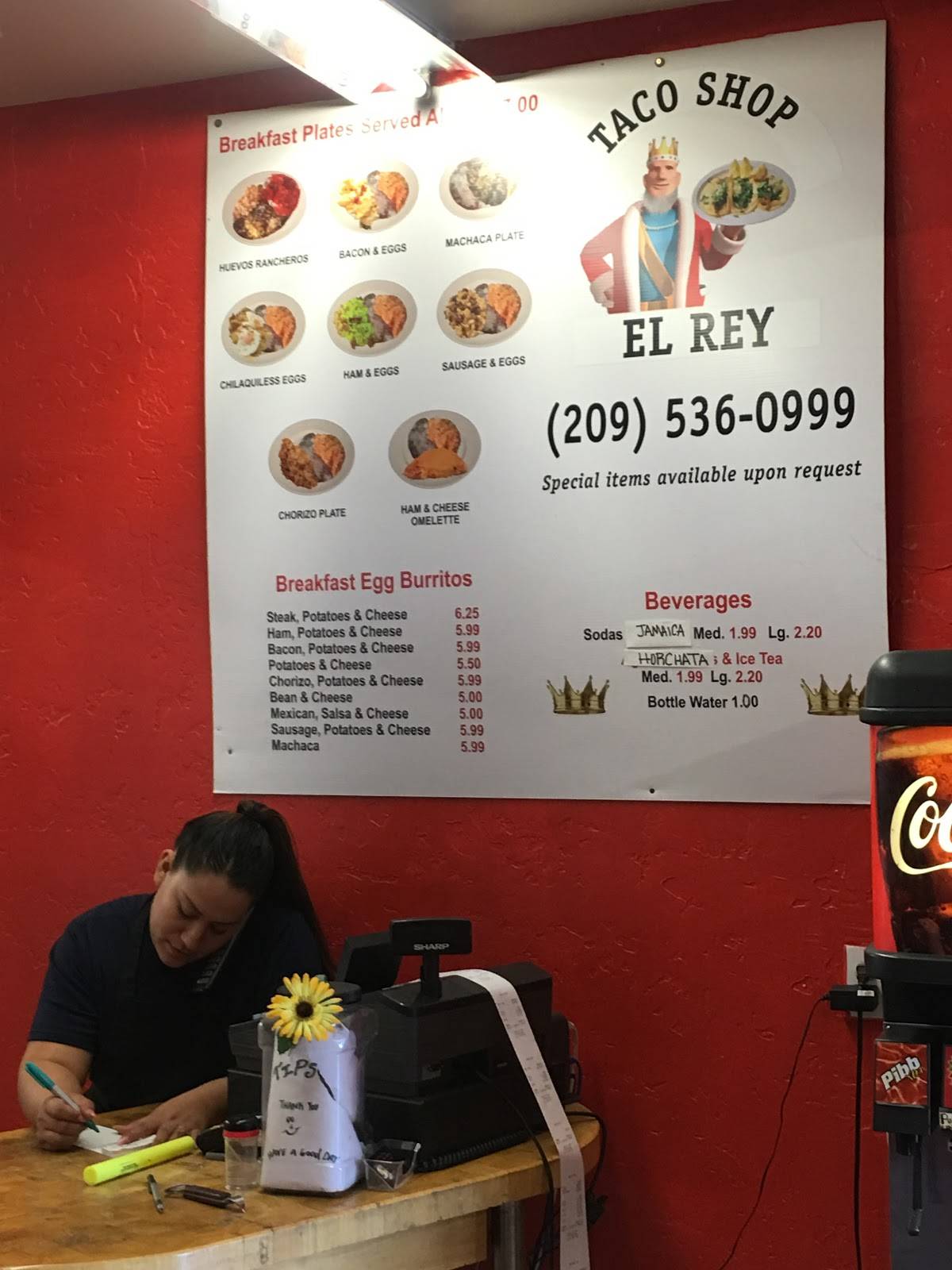 Menu at Taco Shop El Rey restaurant, Sonora