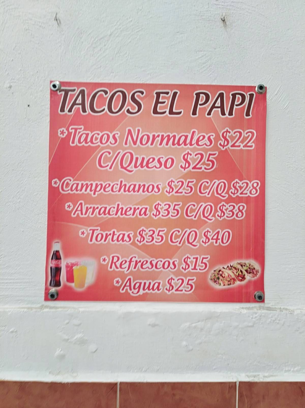 Carta del restaurante Tacos "El Papi", Ciudad del México, Ote 91 3229