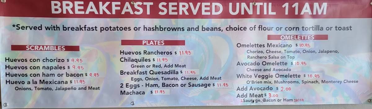 Menu at Tamales Con Alma Cocina Mexicana restaurant, Grants Pass