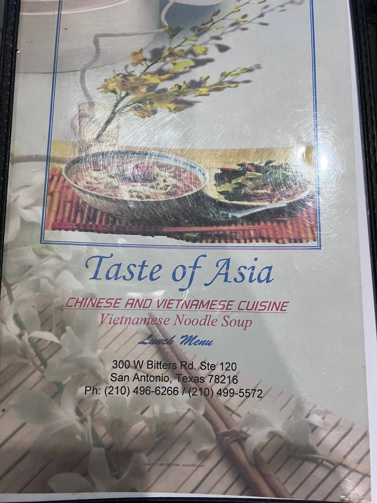 Menu at Taste of Asia restaurant, San Antonio, 300 W Bitters Rd #120