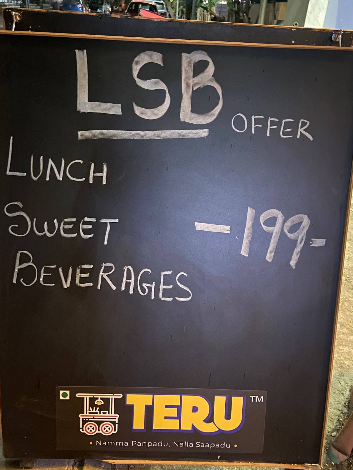 Menu at Teru, Chennai, 5