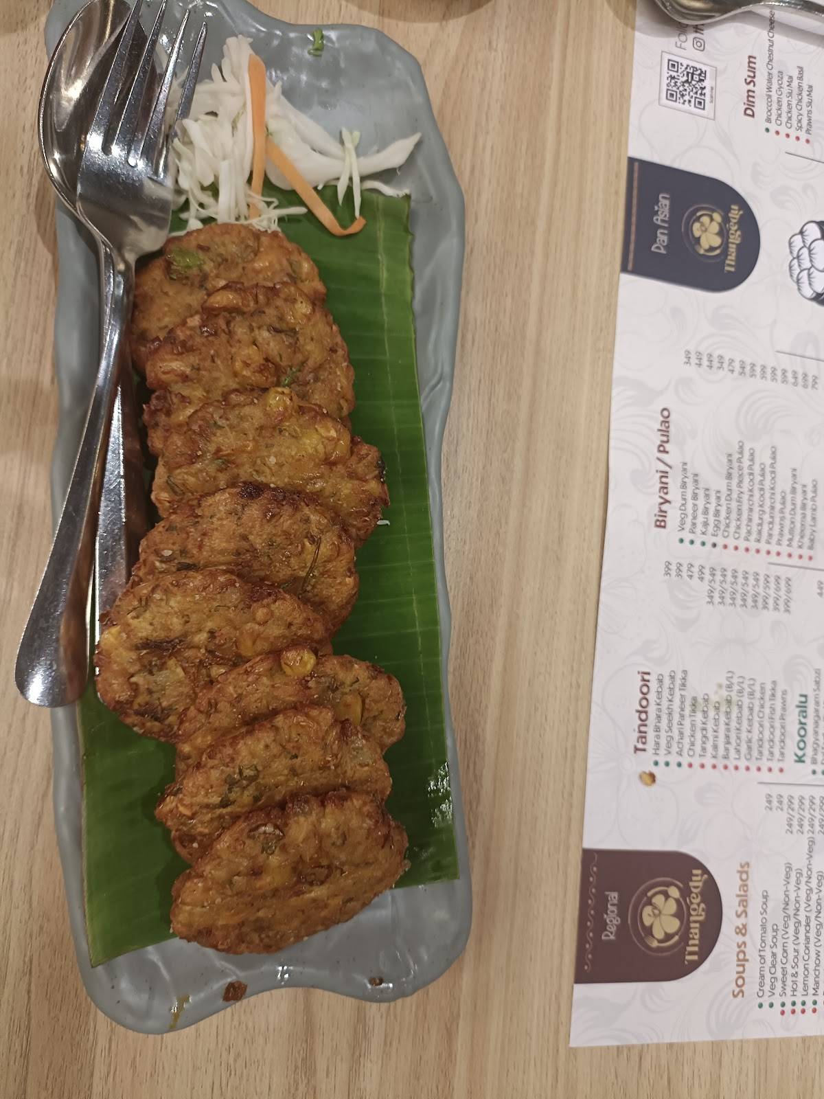 Menu at Thangedu, Rai Durg