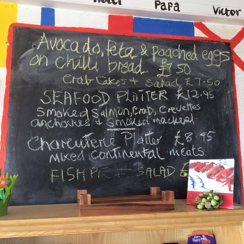 Menu at The Beach House Cafe, Lyme Regis