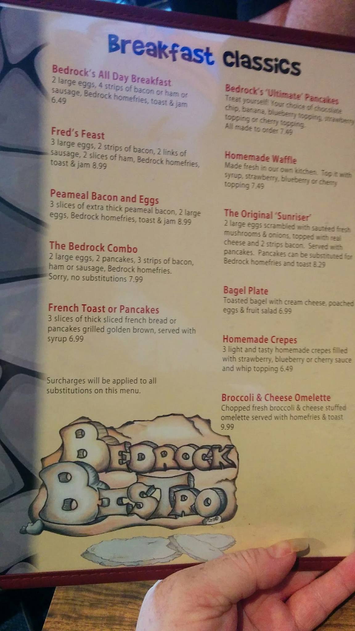 Menu at The Bedrock Bistro Inc restaurant, Hamilton