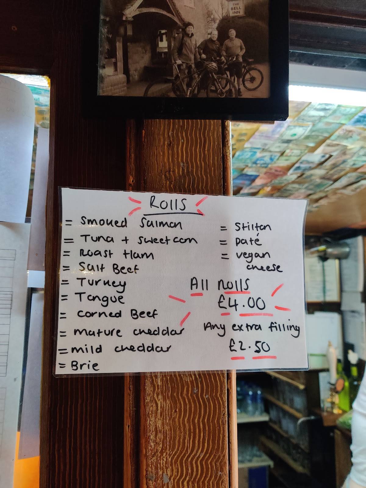 Menu at The Bell Inn, Aldworth pub & bar, Aldworth, Bell Ln