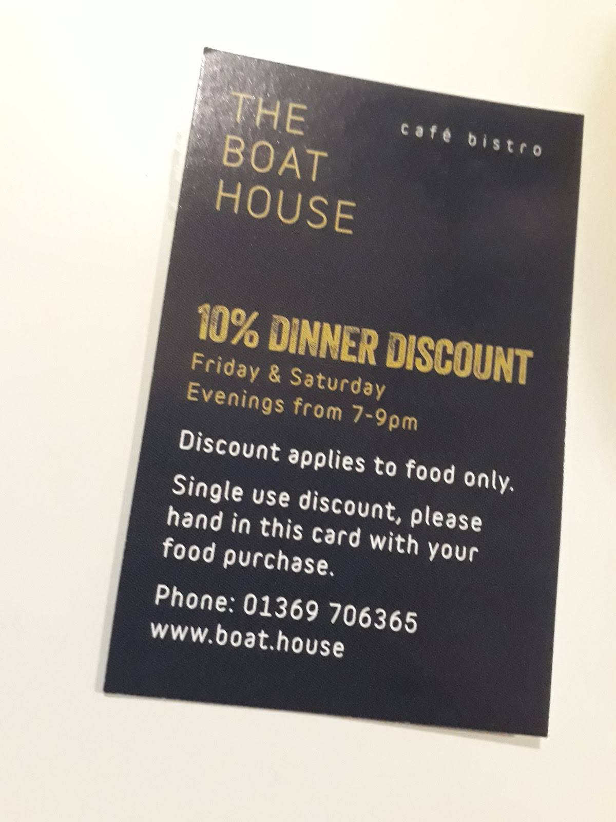 Menu at The Boat House cafe, Dunoon
