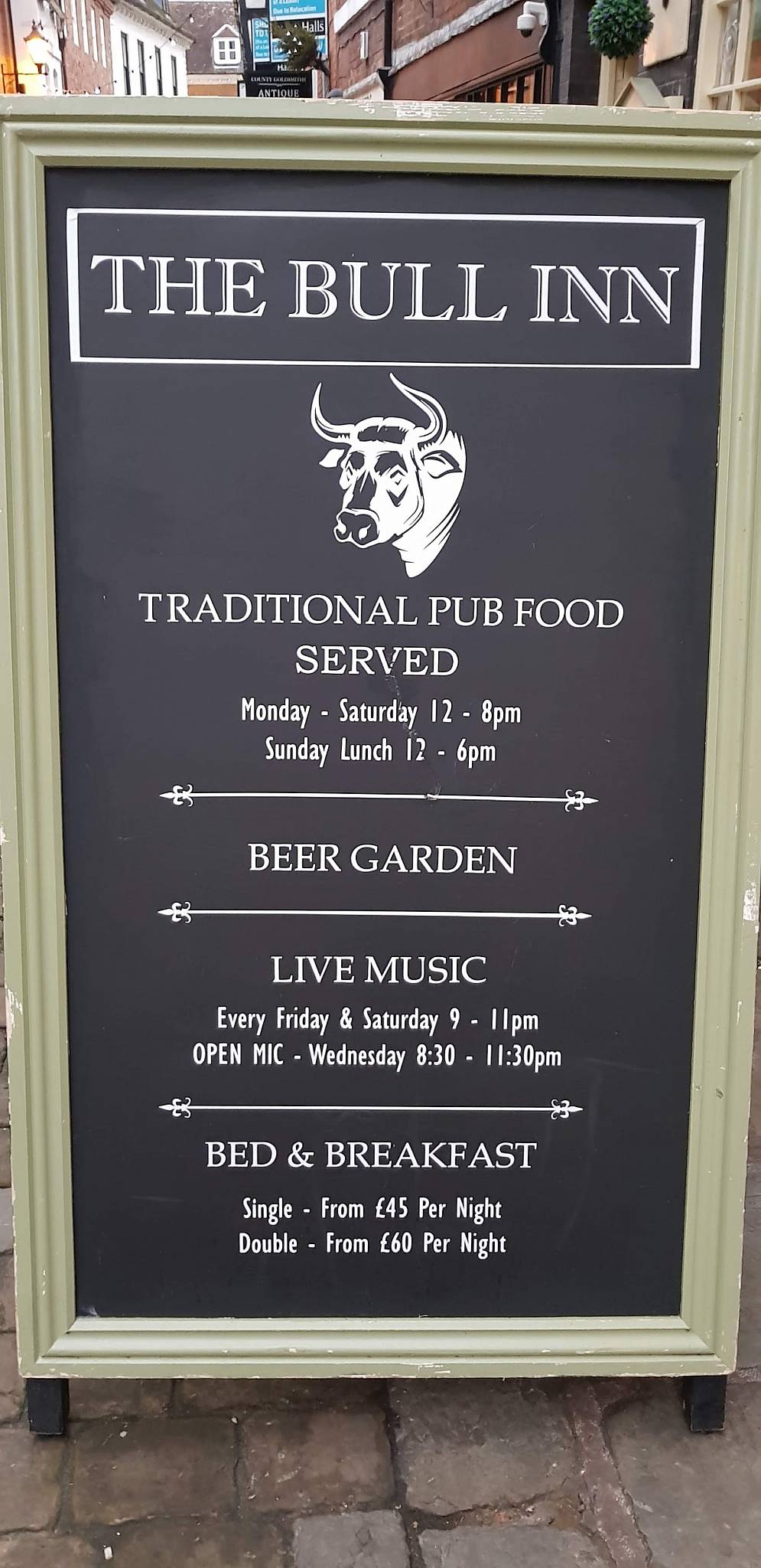 Menu at The Bull Inn pub & bar, Shrewsbury