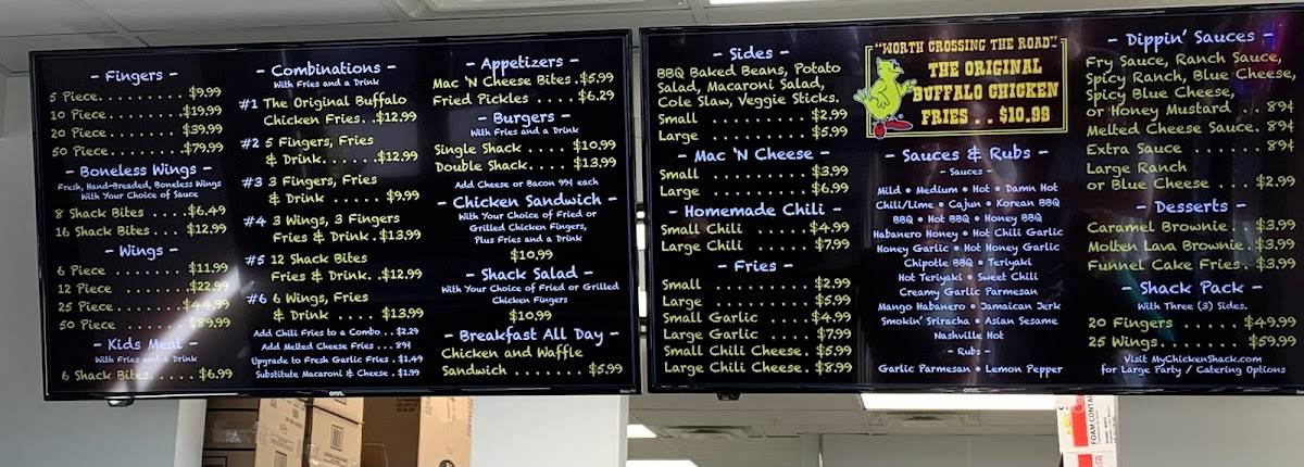 Menu at The Chicken Shack fast food, Wenatchee