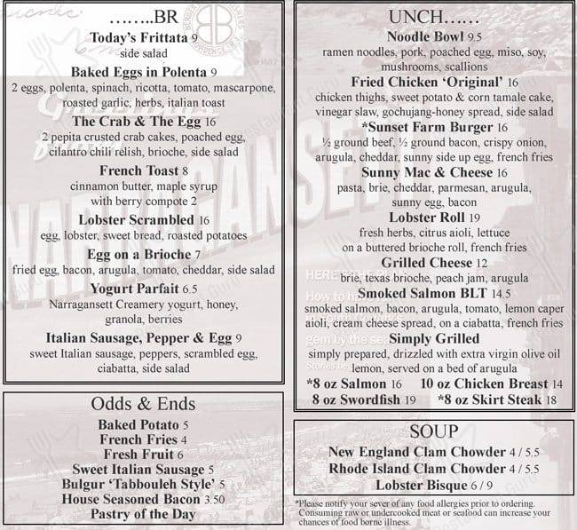 Menu at The Coast Guard House Restaurant, Narragansett