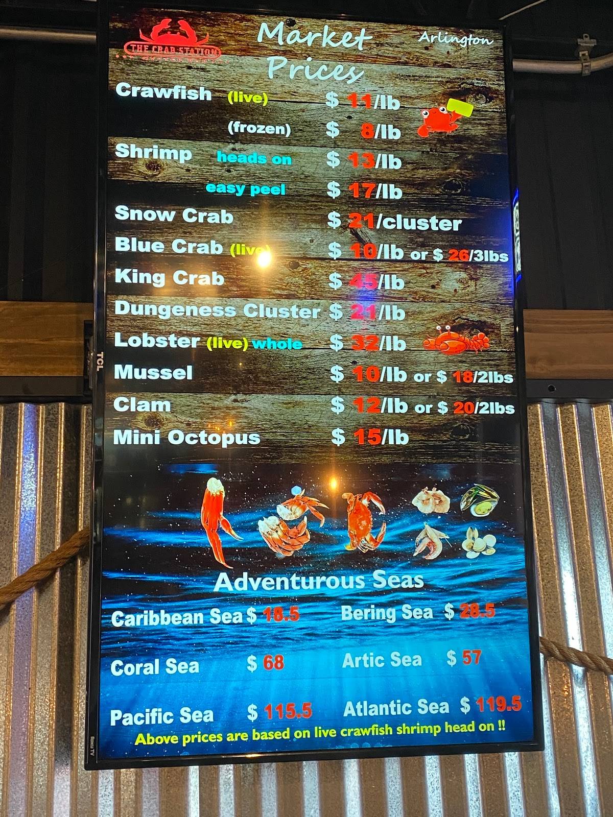 Menu at The Crab Station - Arlington restaurant, Arlington