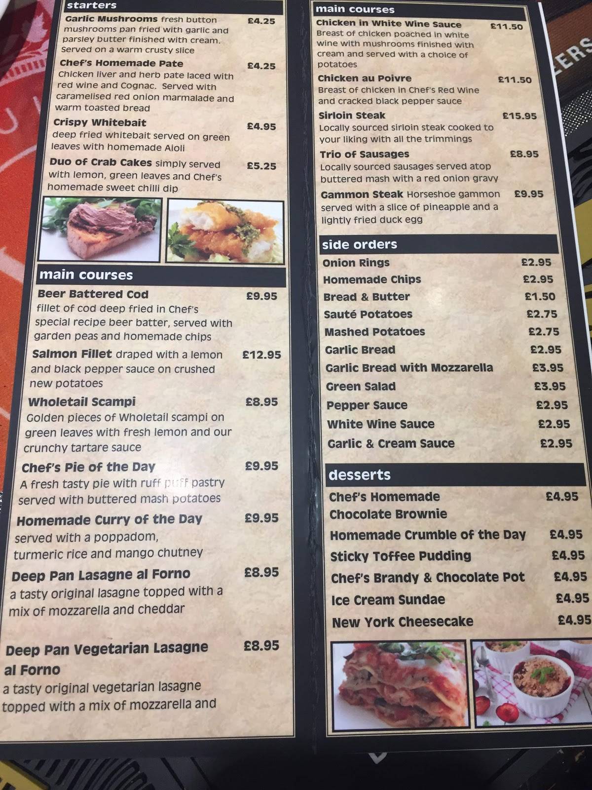 Menu at The Cross Inn pub & bar, Lydney