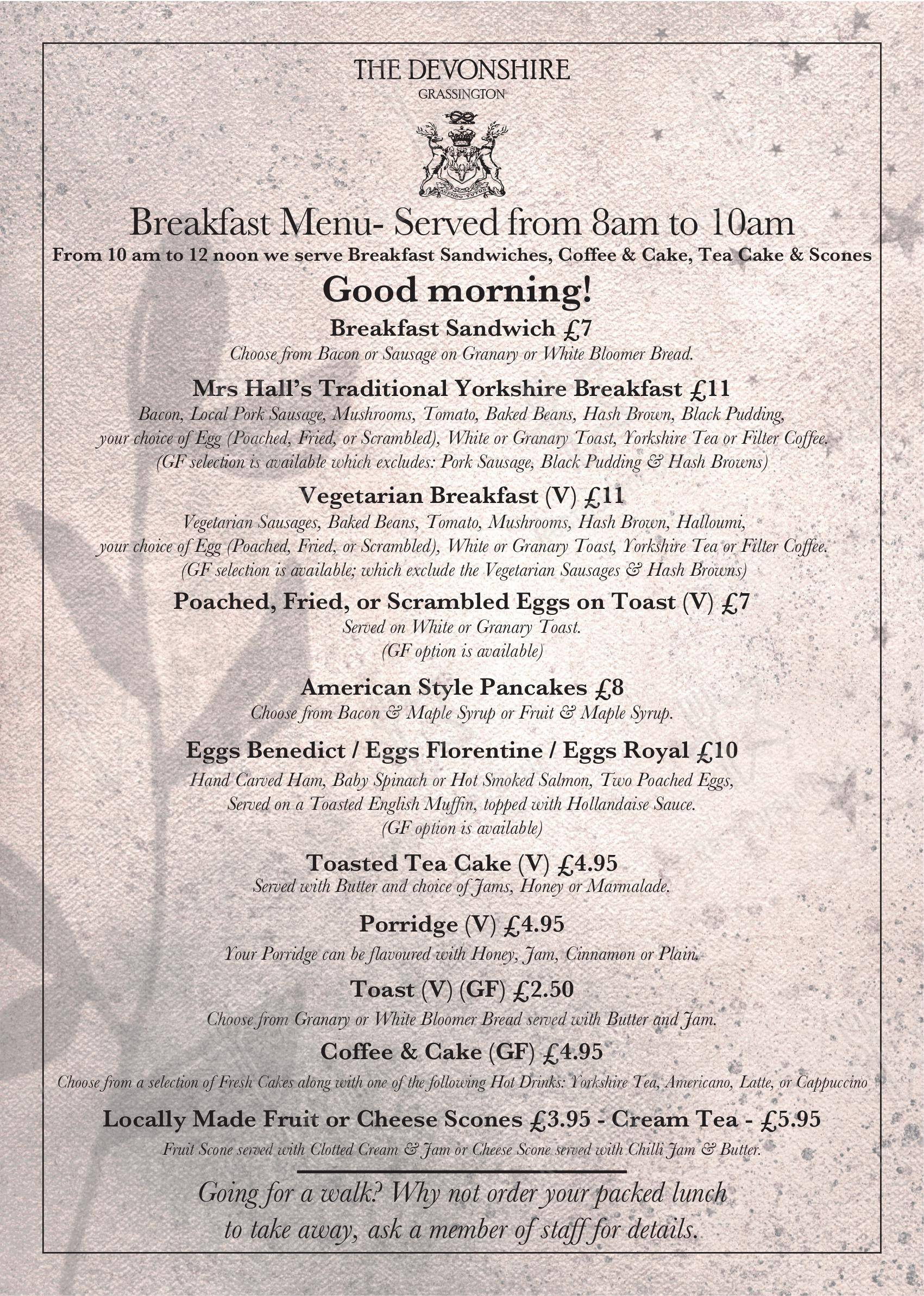 Menu at The Devonshire Grassington pub & bar, Grassington
