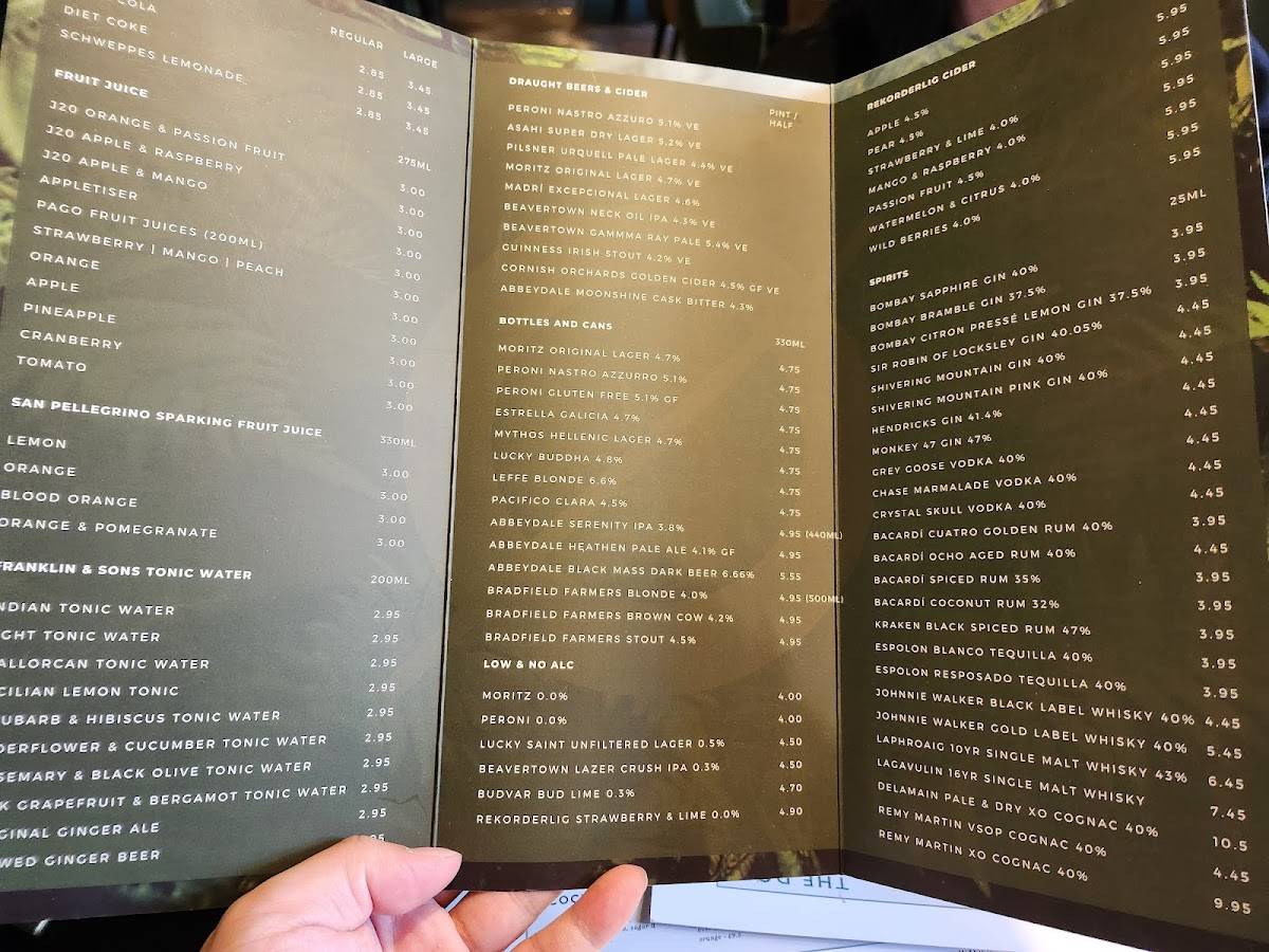 Menu at The Dore Bar & Grill, Sheffield