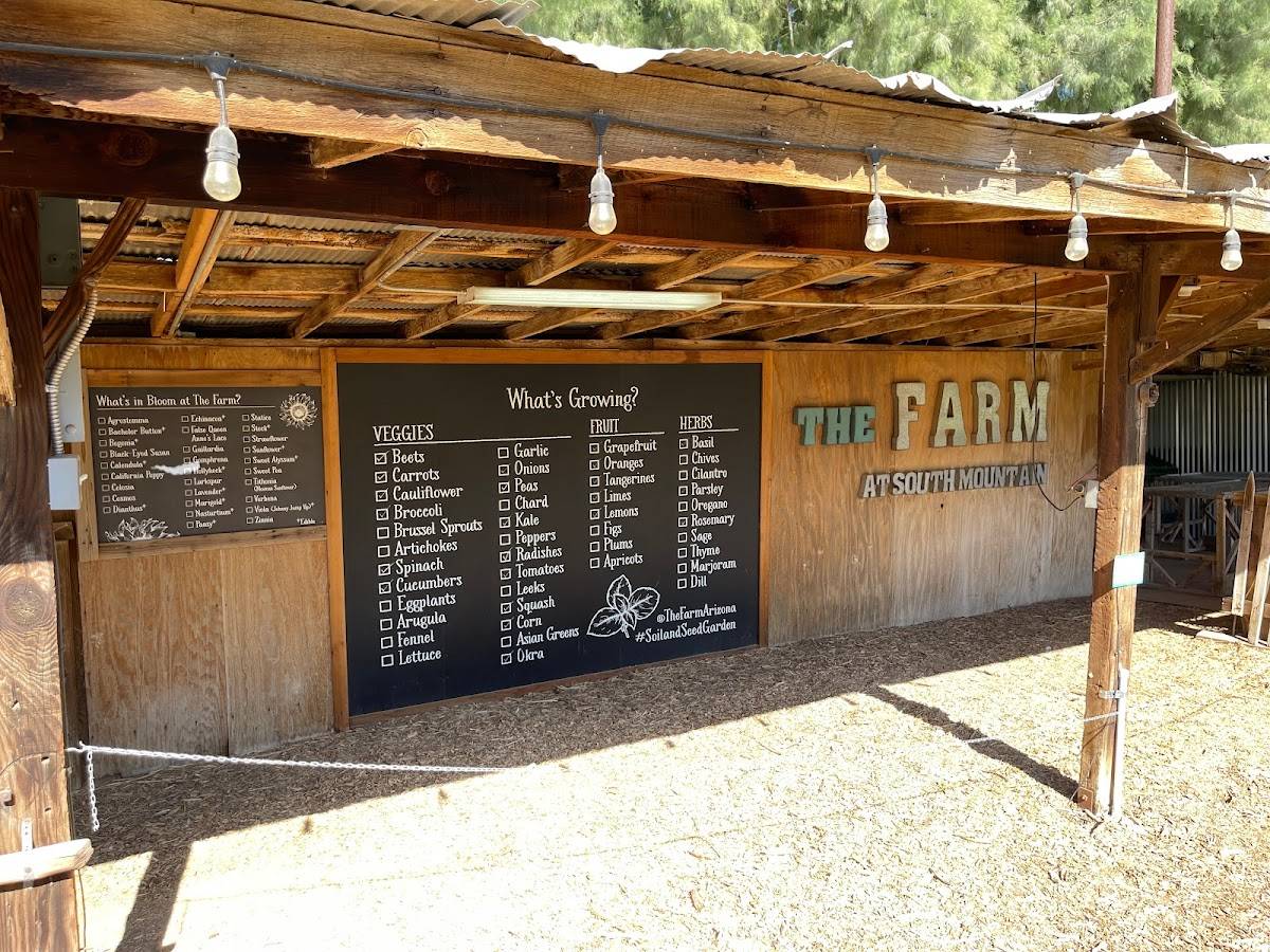 Menu at The Farm at South Mountain cafe, Phoenix, S 32nd St