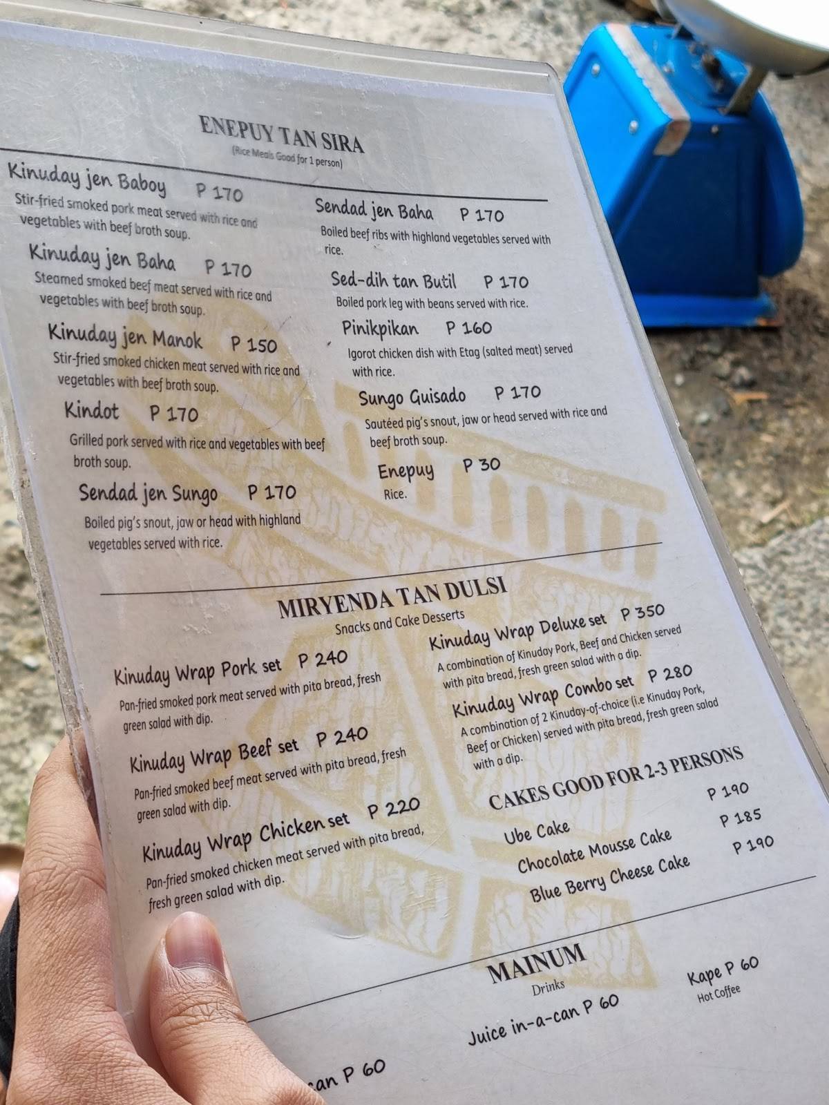Menu at The Farmer's Daughter Restaurant, Baguio
