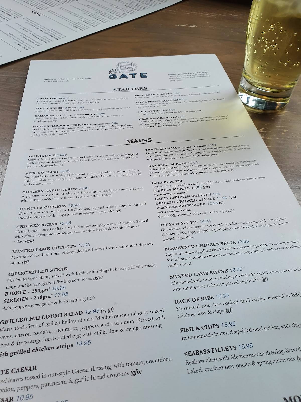 Menu at The Gate pub & bar, Barnet, Barnet Rd