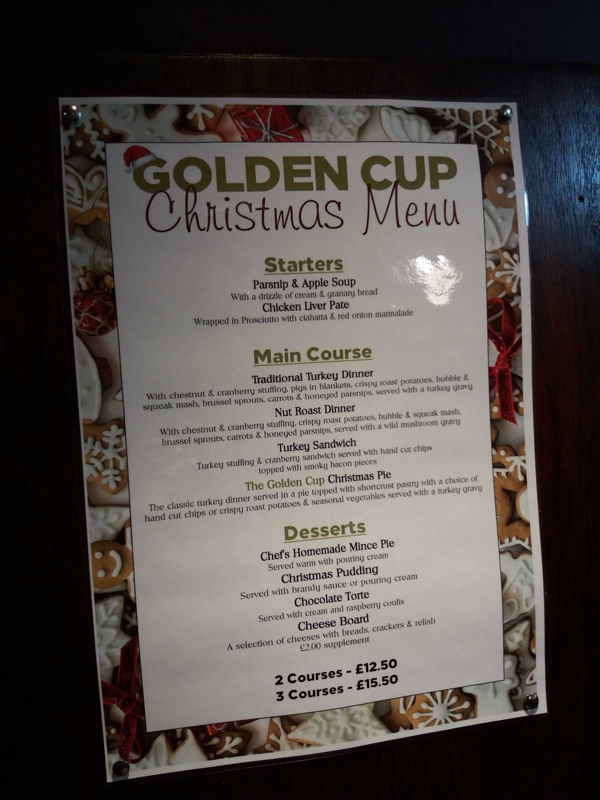 Menu at The Golden Cup pub & bar, Darwen