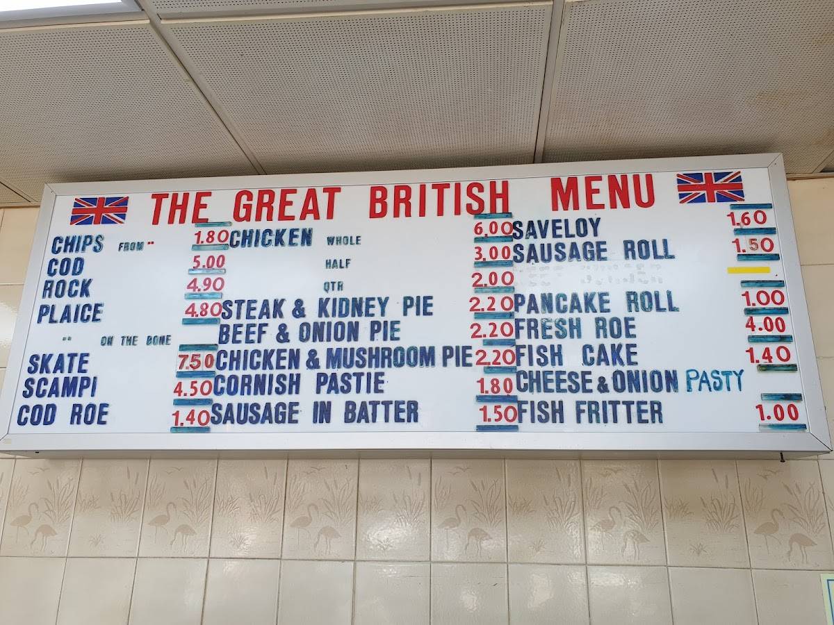 Menu at The Lucas Fish Bar, London
