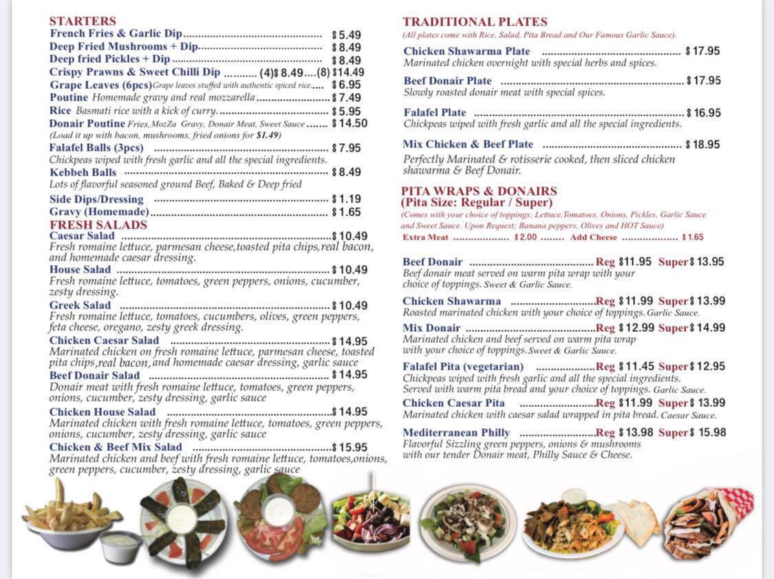 Menu at The Mediterranean Grill -Taber restaurant, Taber