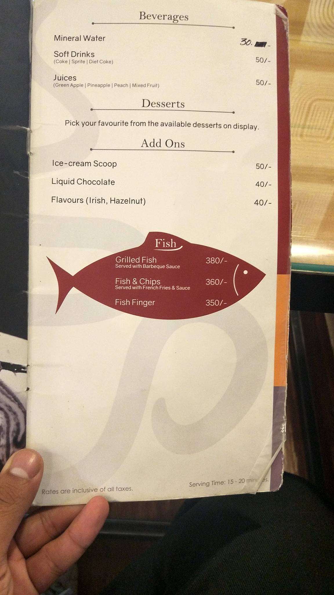 Menu at The Other Side Cafe, Srinagar, Exhibition Crossing