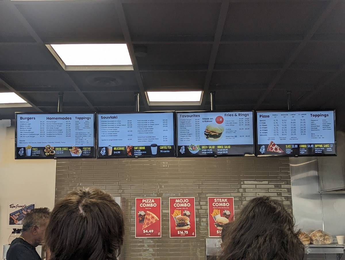 Menu at The Real McCoy pizzeria, Toronto, Lawrence Ave E