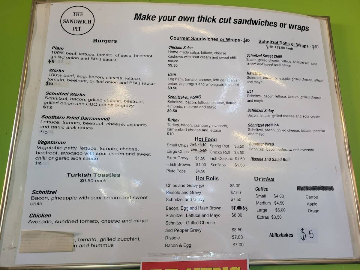 Menu at The Sandwich Pit {WE ARE OPENED 2024} cafe, Broadmeadow