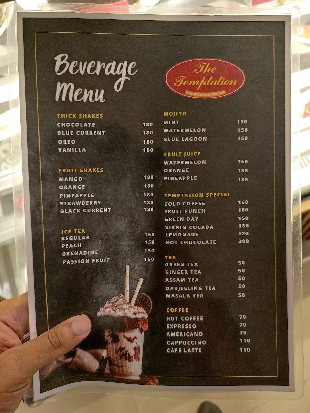 Menu at The Temptation Dabolim - 24x7 Complete Food Shop, Dabolim