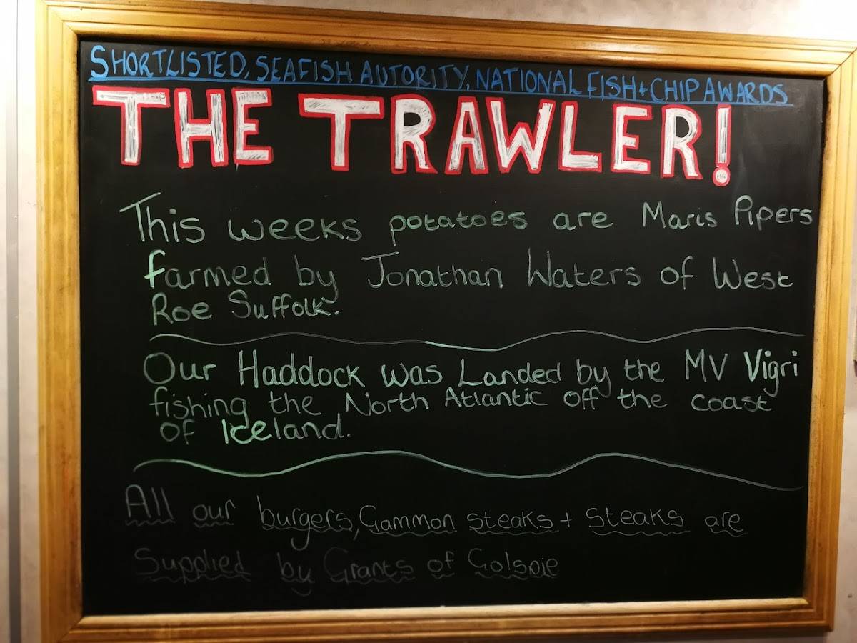Menu at The Trawler Fish & Chips restaurant, Golspie