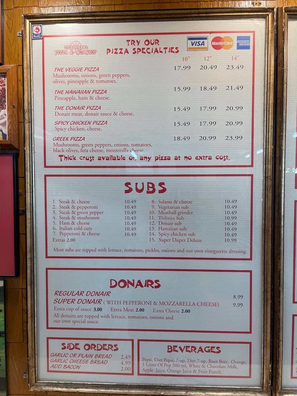 Menu at The Wheel Pizza & Sub Shop pizzeria, Antigonish