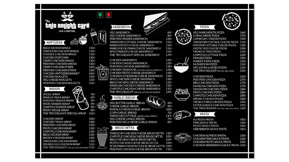 Menu at The trio delight cafe, Navi Mumbai