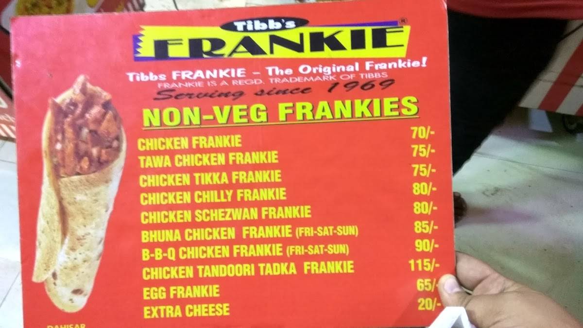Menu at Tibb's Frankie, Mumbai, C-WING