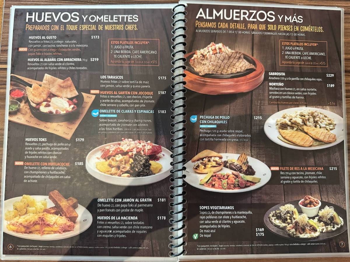 Carta del restaurante Toks Garza Sada, Monterrey, Av. Eugenio Garza ...