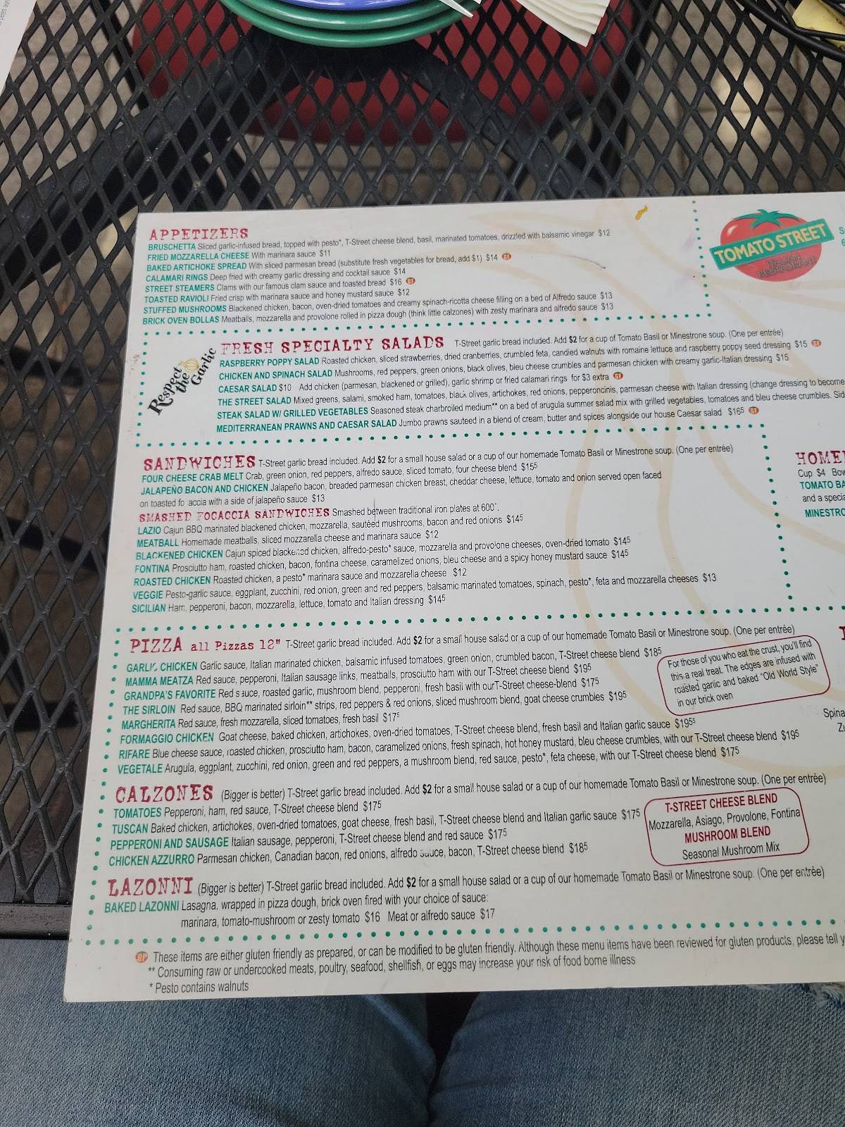 Menu at Tomato Street North Division pizzeria, Spokane, N Division St