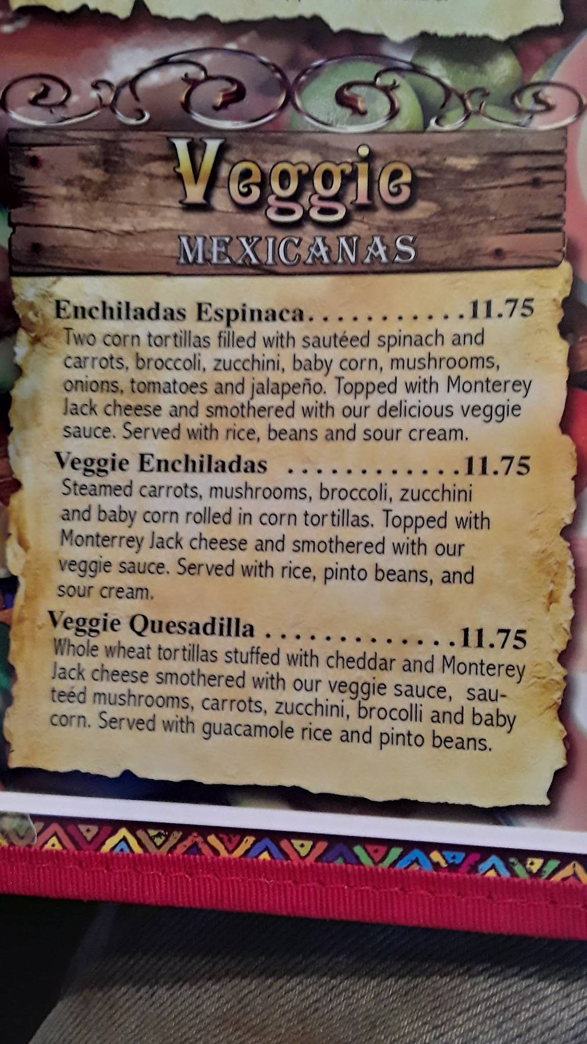 Menu at Toreros Mexican Family Restaurant, Springfield