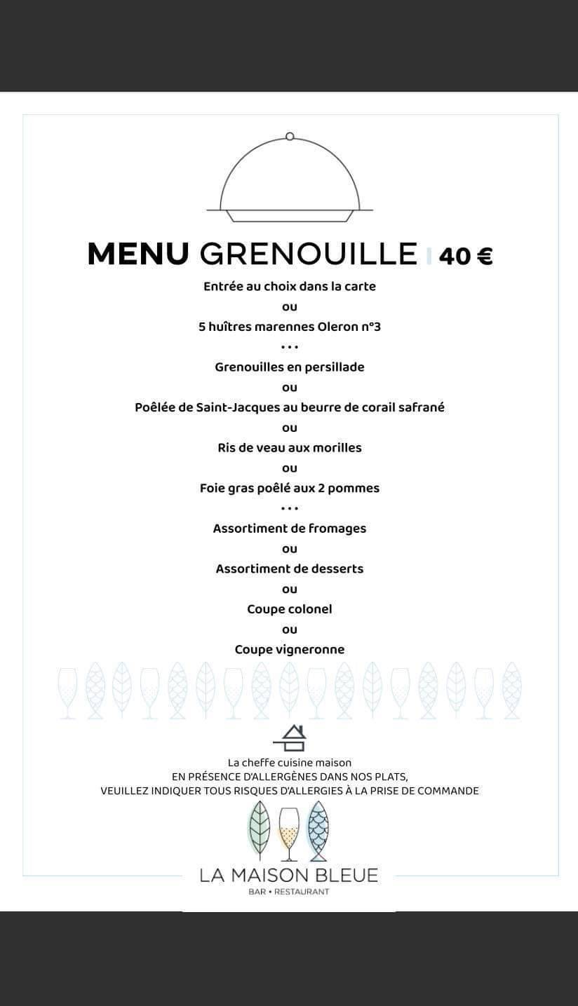 Menu au La Maison Bleue restaurant, Trévoux