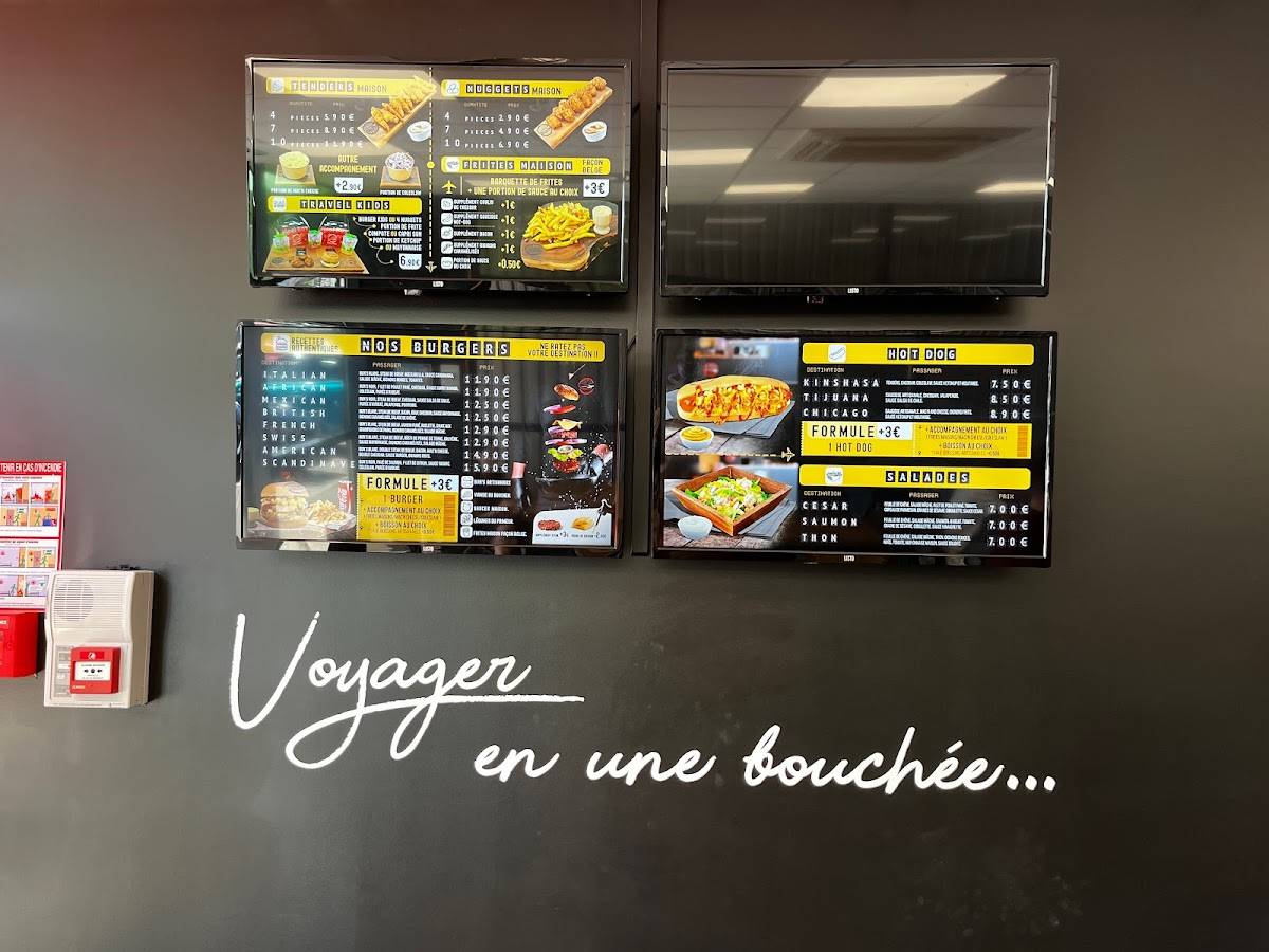 Menu at Travel Burger restaurant, Pontarlier