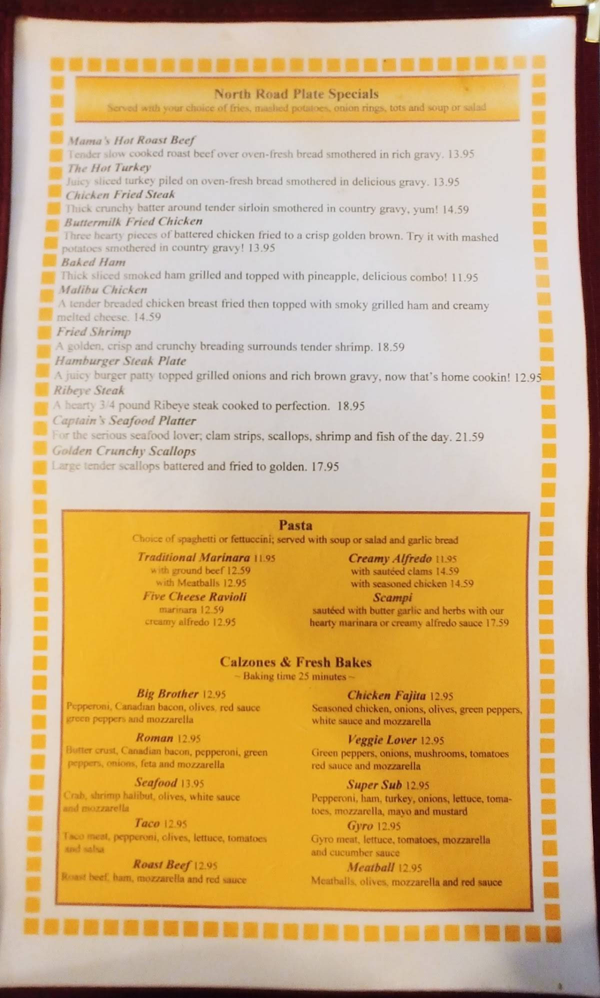 Menu at Tree House Restaurant, Nikiski