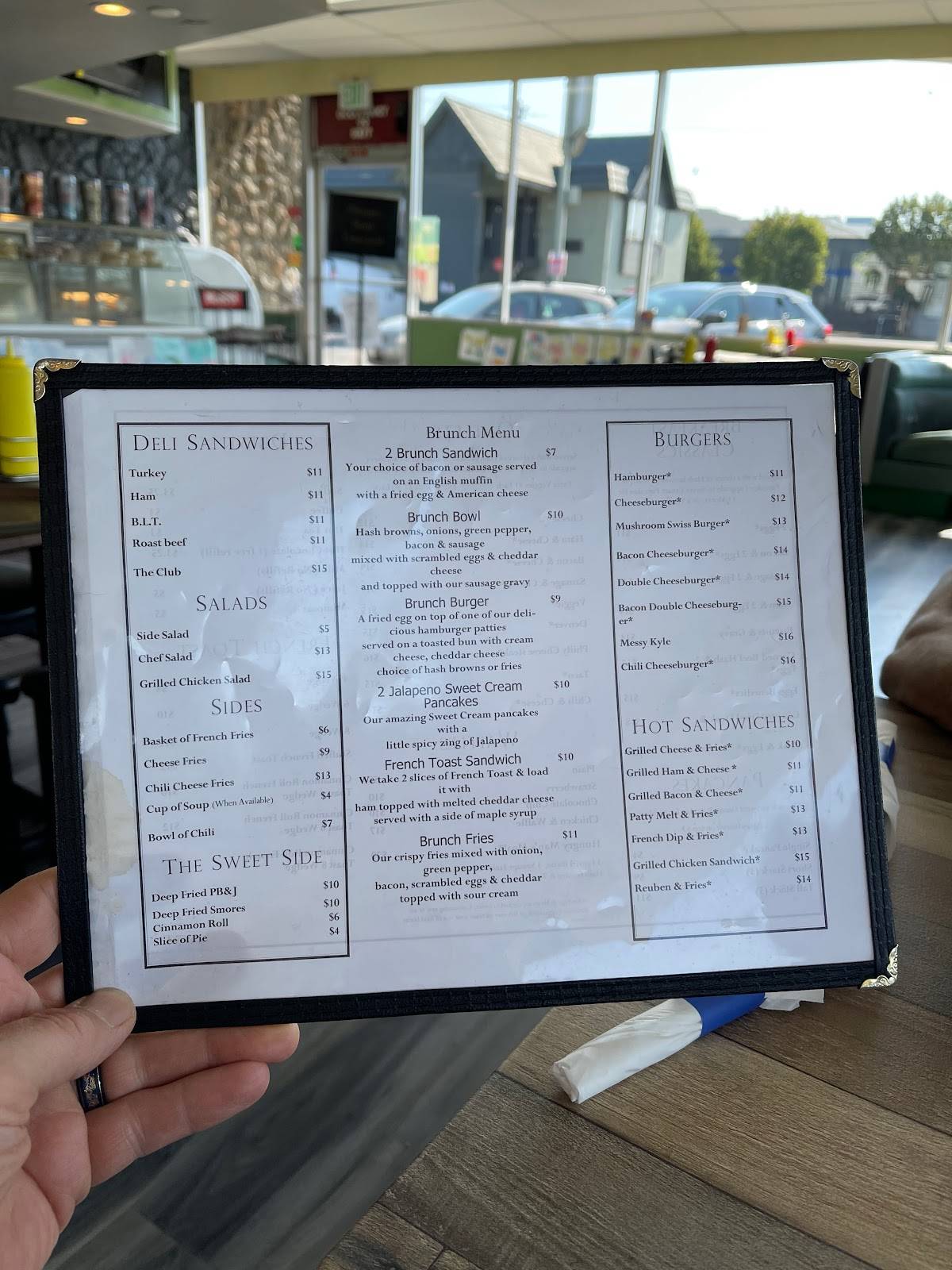 Menu at Uncle Rusty's Diner restaurant, Spokane