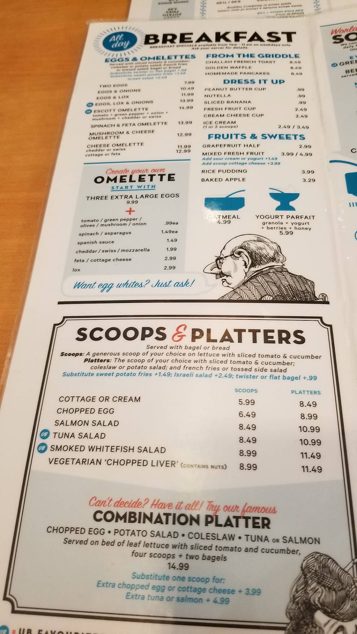 Menu at United Bakers Dairy Restaurant, Toronto