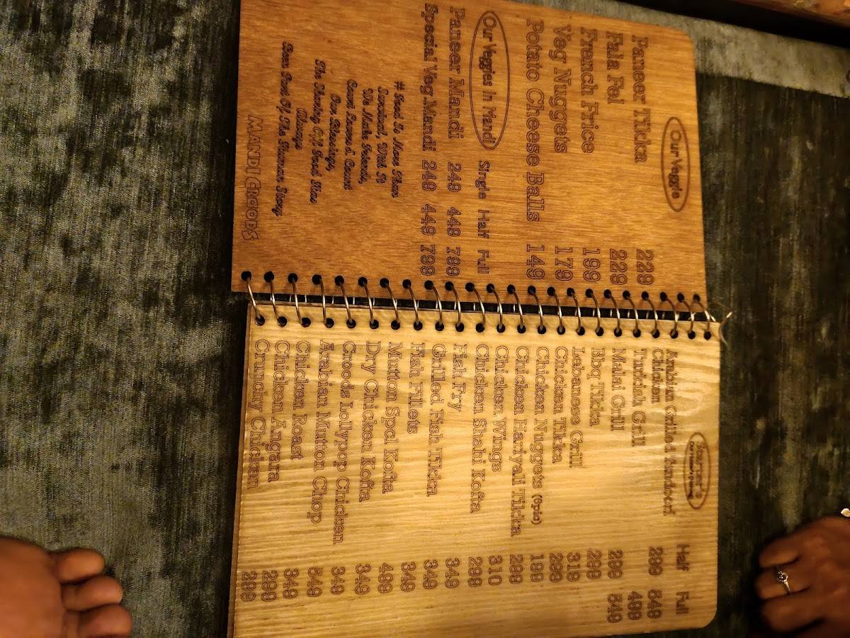 Menu at Mandi croods Vijayawada, Vijayawada