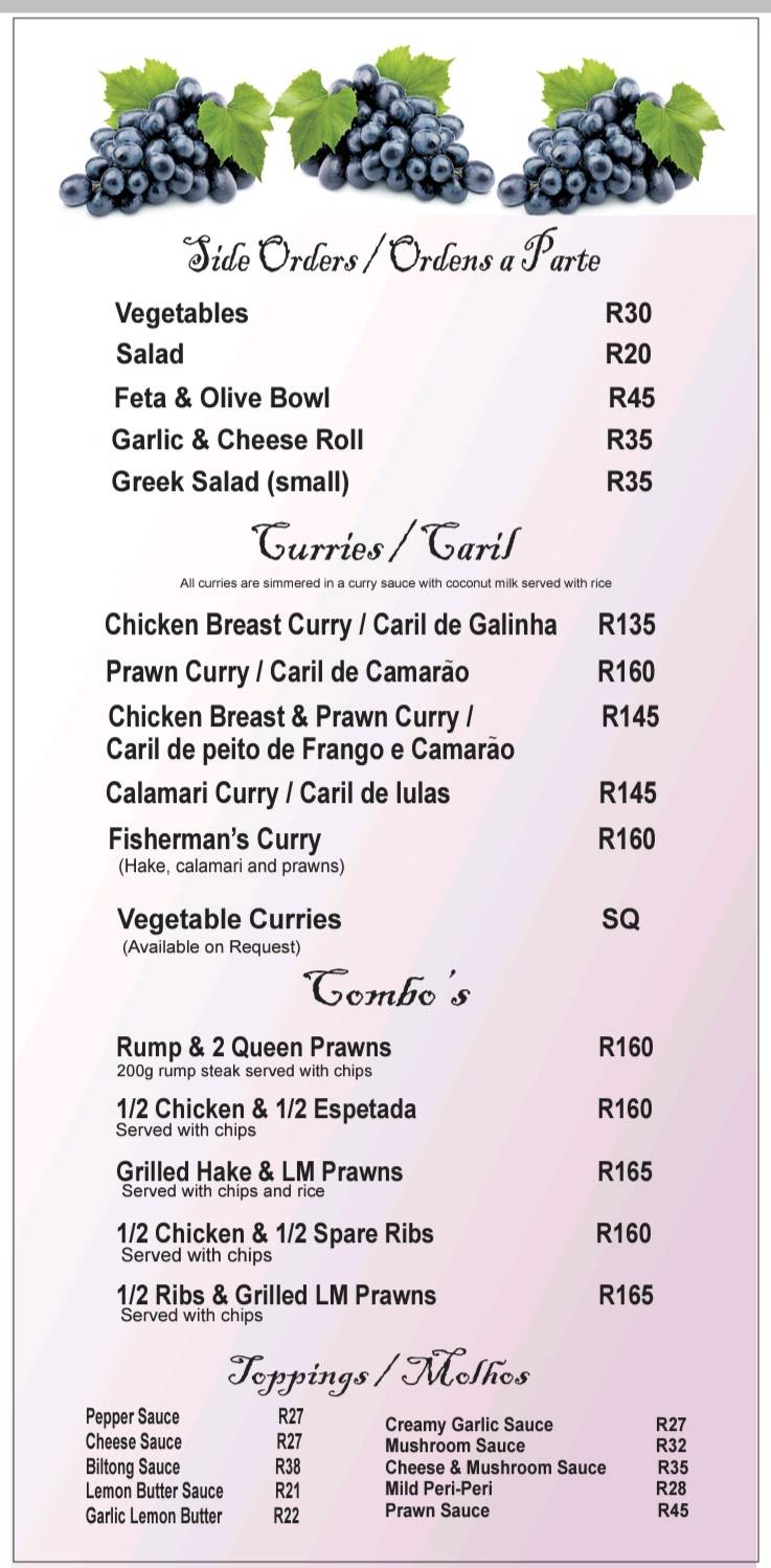 Menu at Villa Verde restaurant, Vanderbijlpark