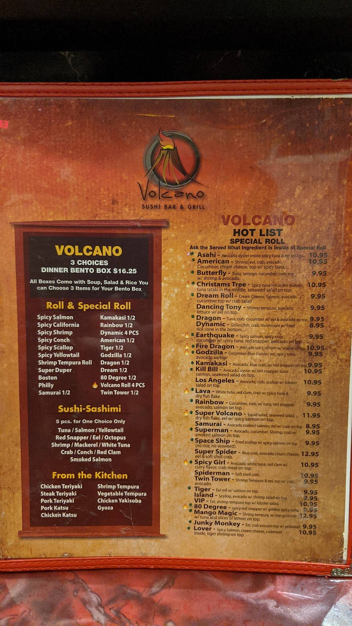 Menu at Volcano Sushi Bar ( General Booth ), Virginia Beach, General ...