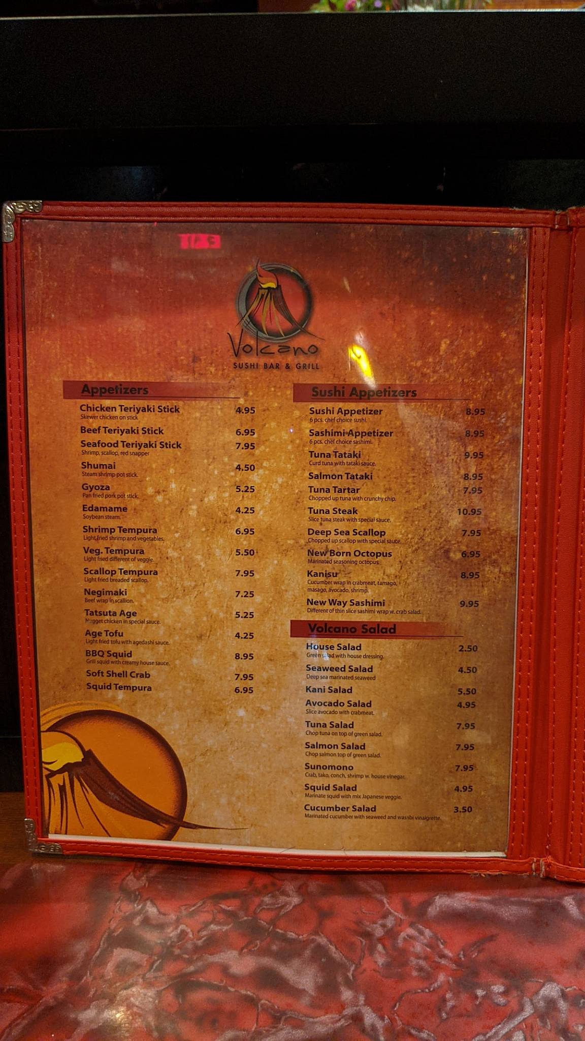 Menu at Volcano Sushi Bar ( General Booth ), Virginia Beach, General ...