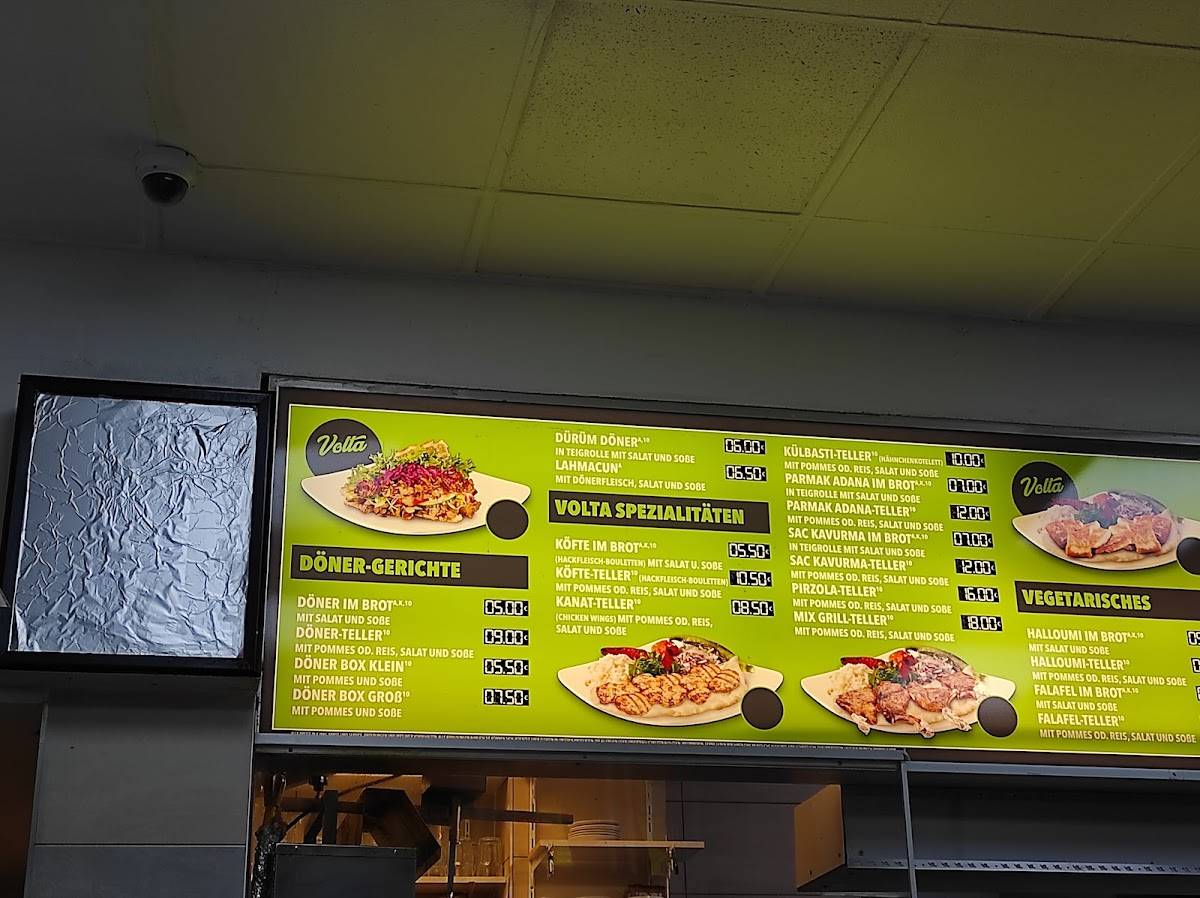 Menu at Volta Imbiss, Berlin