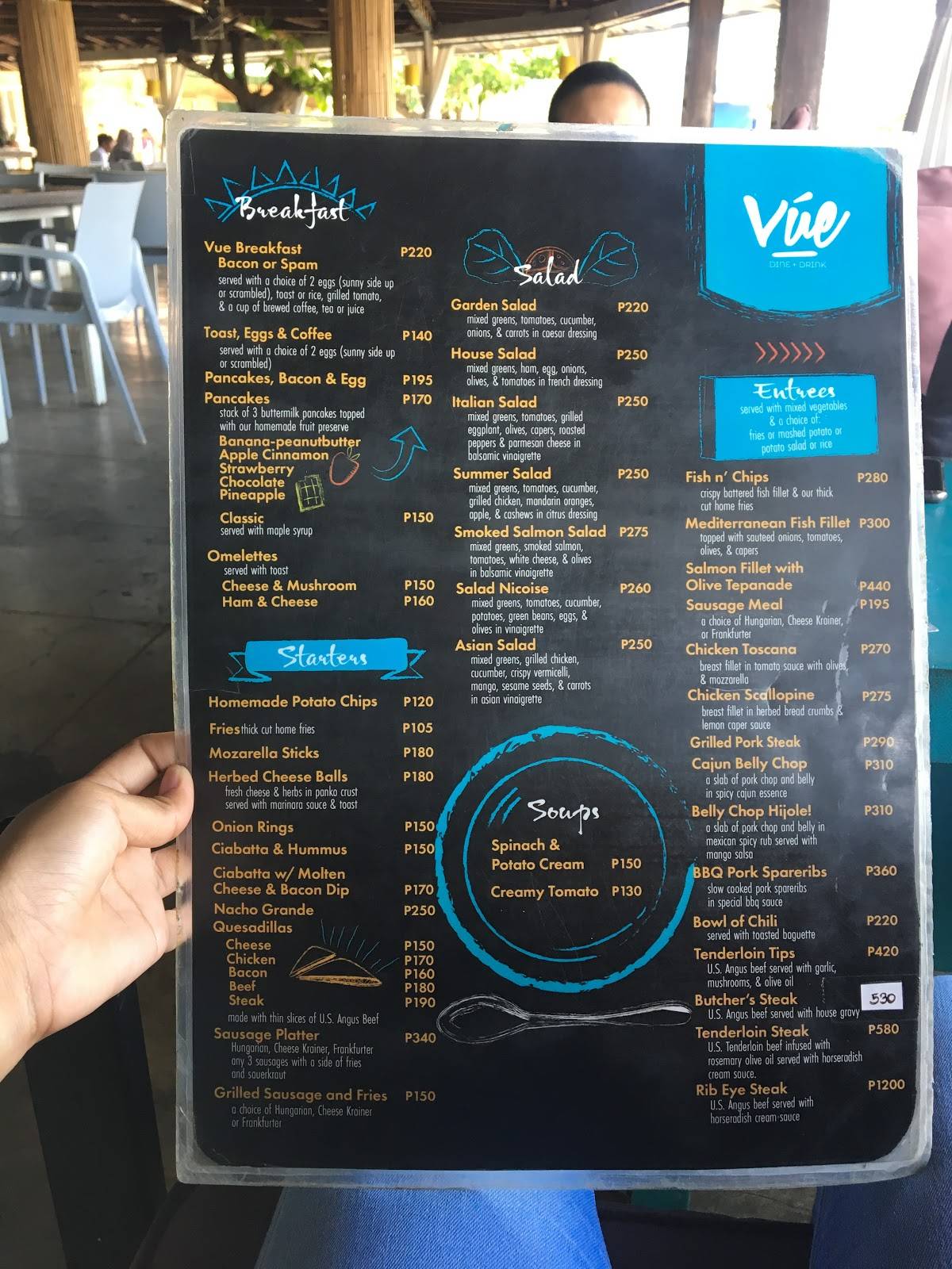 Menu at Vue Dine & Drink restaurant, Lapu-Lapu City, 8XHG+CQ8