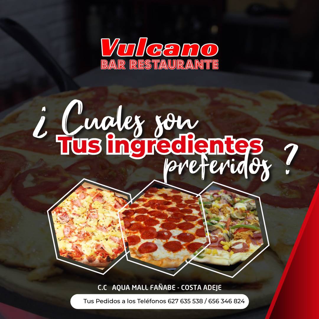 Carta de Vulcano bar, Costa Adeje, Av. de Moscú
