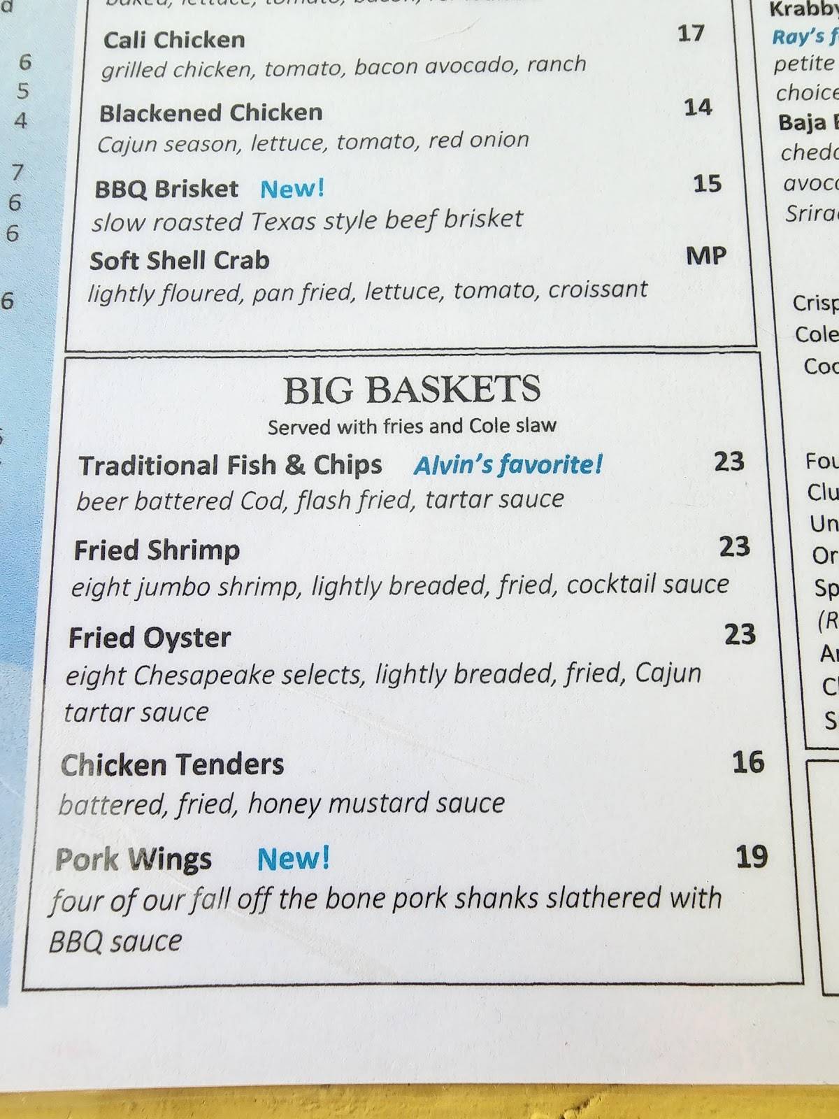 Menu at Water Street Seafood restaurant, Havre de Grace