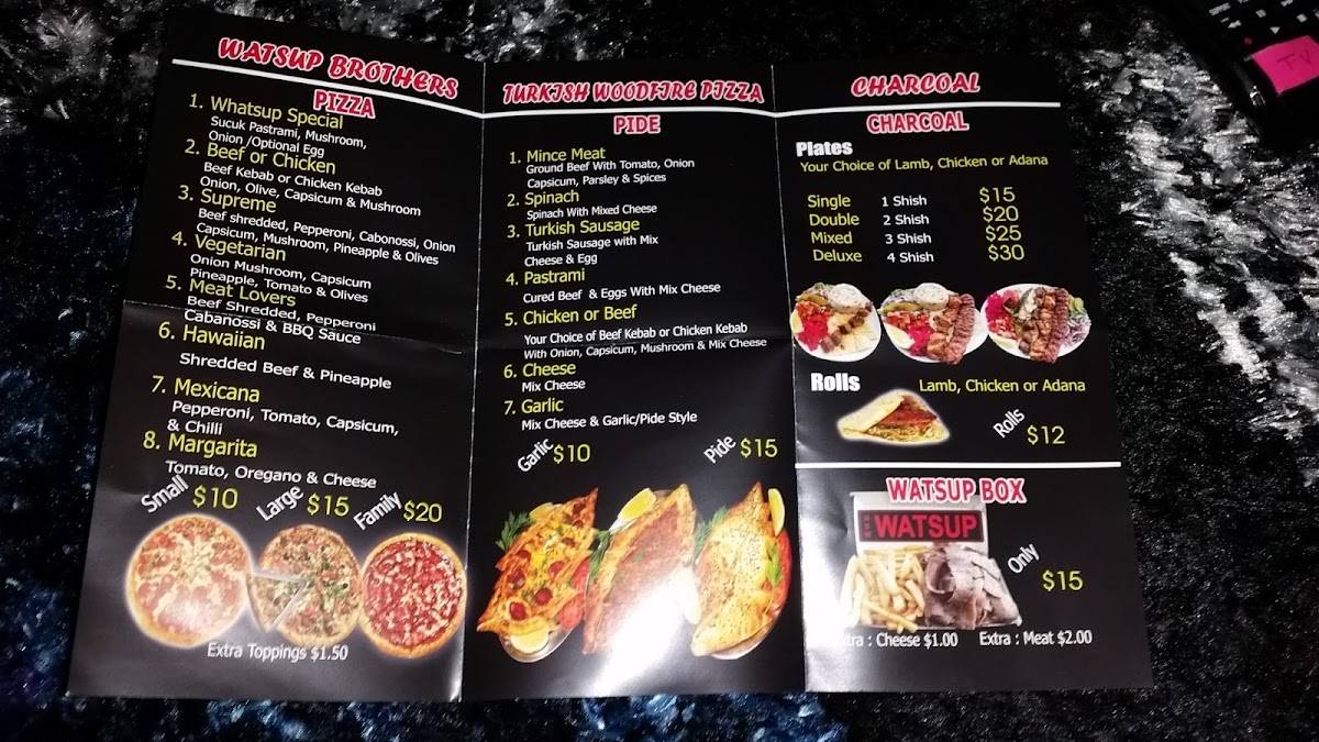 Menu at Watsup Brothers Gregory Hills fast food, Gledswood Hills, 13/1 ...
