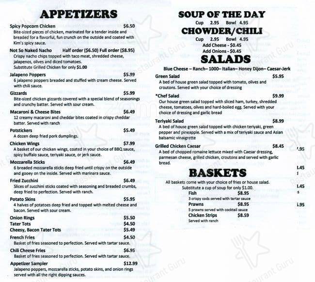 Menu at Wayne's Inn Bar & Grill, Puyallup